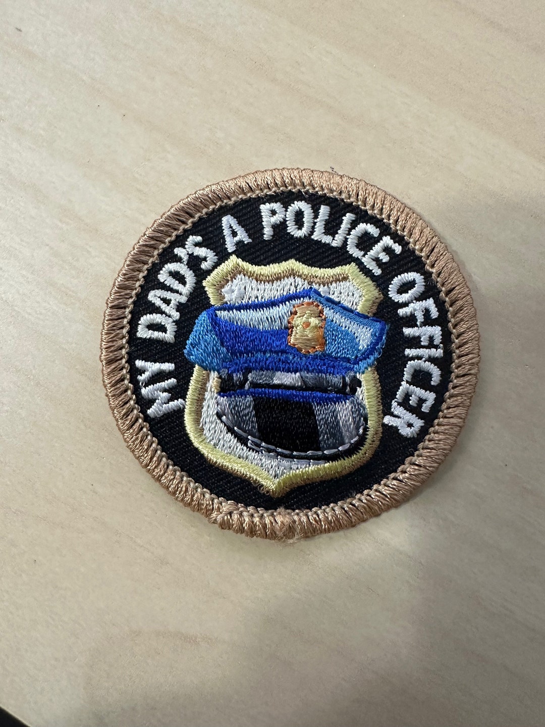 My Dad's A Police Officer Embroidered Iron on Patch Cop Kids Boys Girls ...