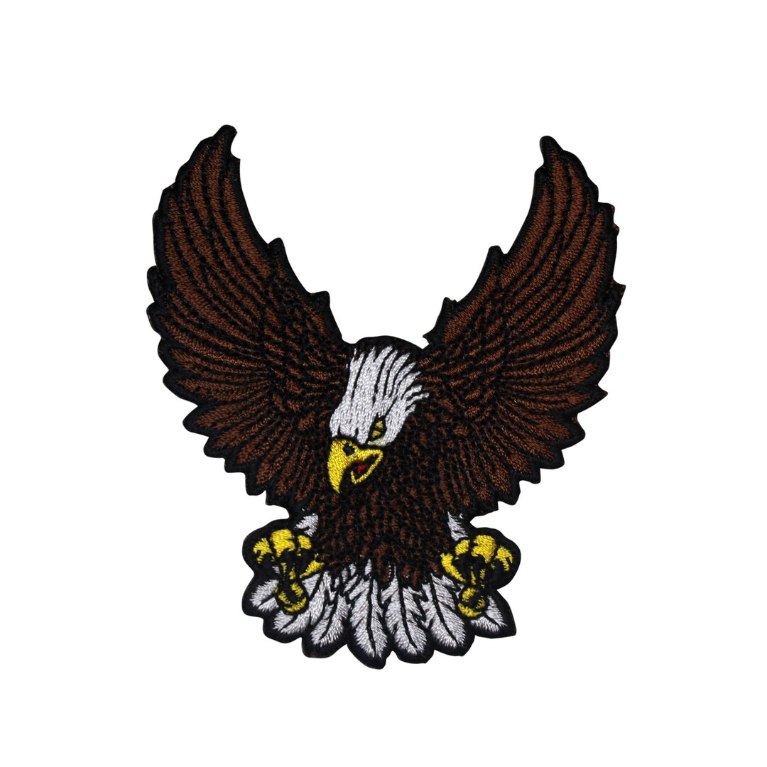 Bald Eagle Front View Embroidered Iron on Patch Patriotic Bird - Etsy