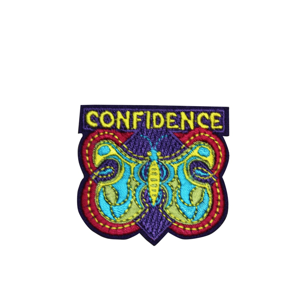 Confidence Embroidered Iron on Patch Confident Certainty Boys Girls ...