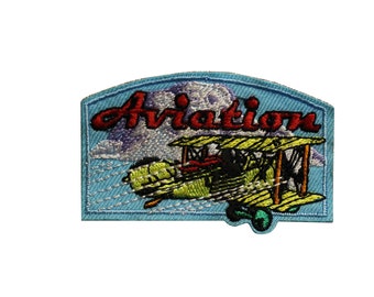 Airplane Applique Patch Flying, Aircraft, Pilot, Plane Badge 4.25 iron ...