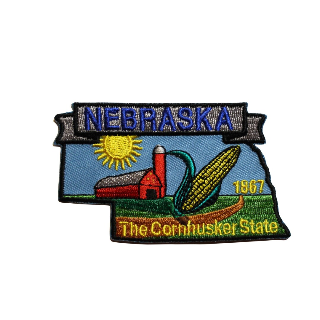 State of Nebraska Embroidered Iron on Patch Cornhusker - Etsy