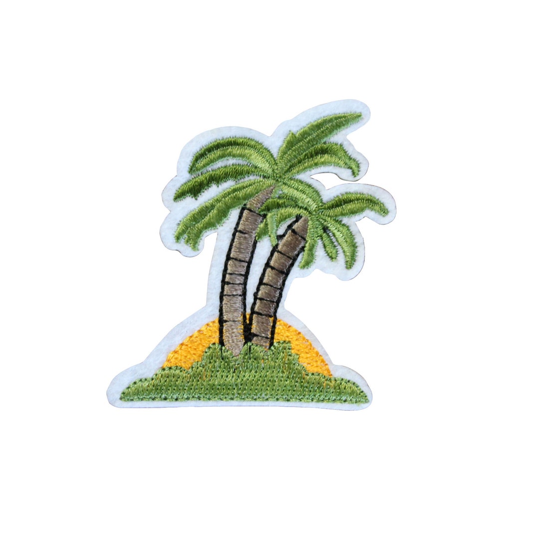 Palm Tree Embroidered Iron on Patch Tropical - Etsy
