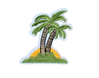 Palm Tree Oasis Embroidered Iron On/sew Patch 6.9 X 11 - Etsy