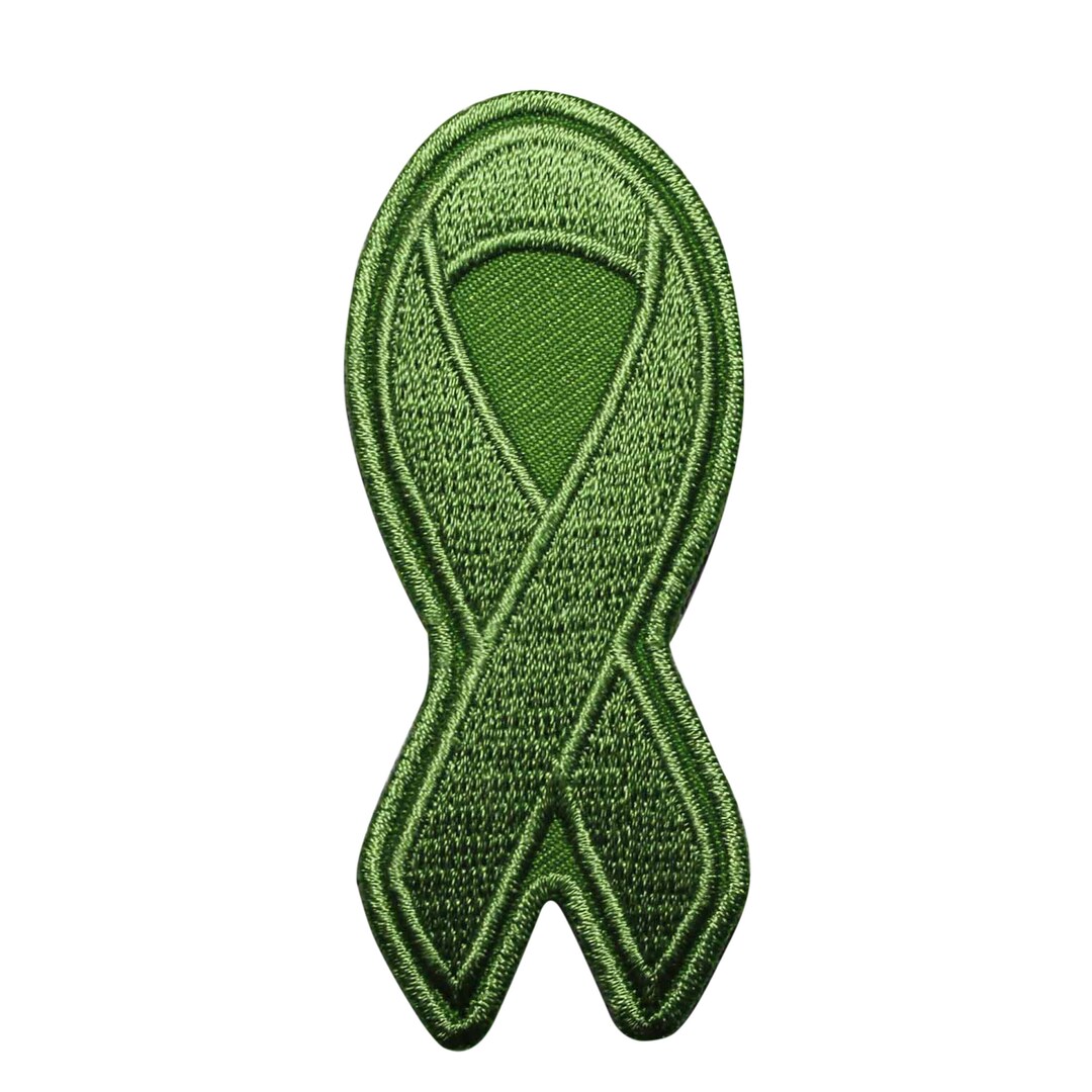 Green Environmental Awareness Ribbon Embroidered Iron on Patch ...