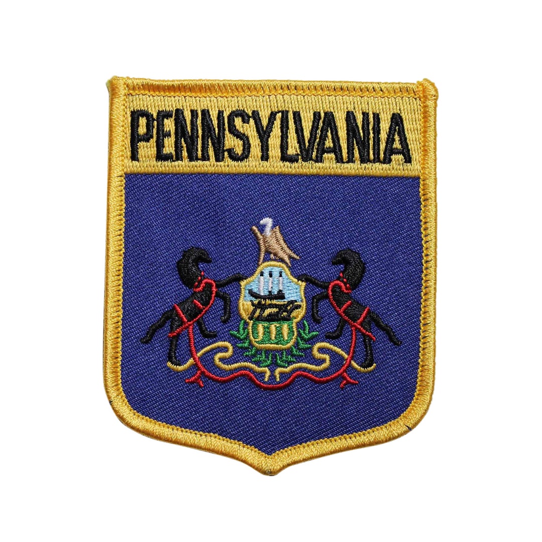 State of Pennsylvania Shield Flag Embroidered Iron on Patch Travel - Etsy