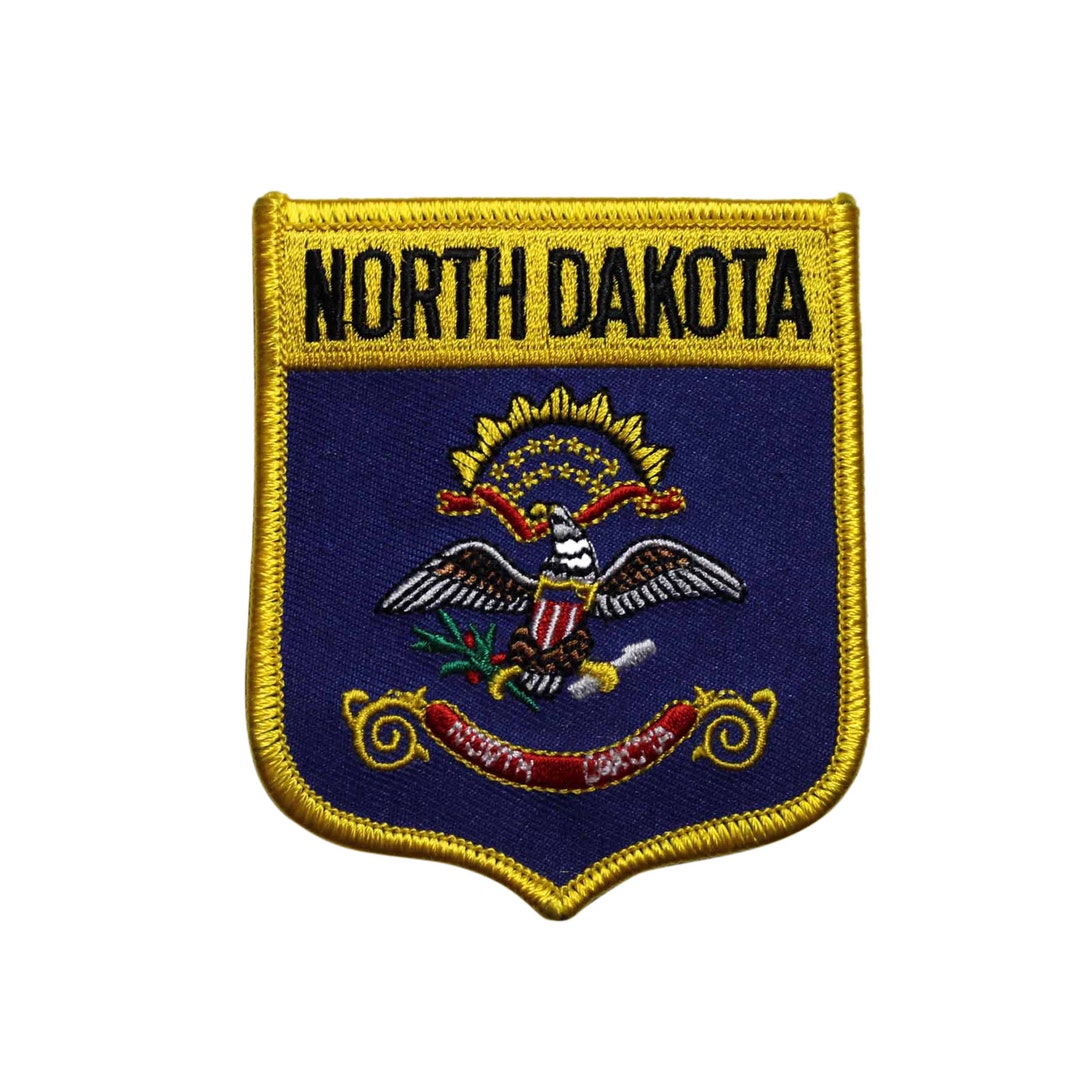 State of North Dakota Shield Flag Embroidered Iron on Patch Souvenir - Etsy