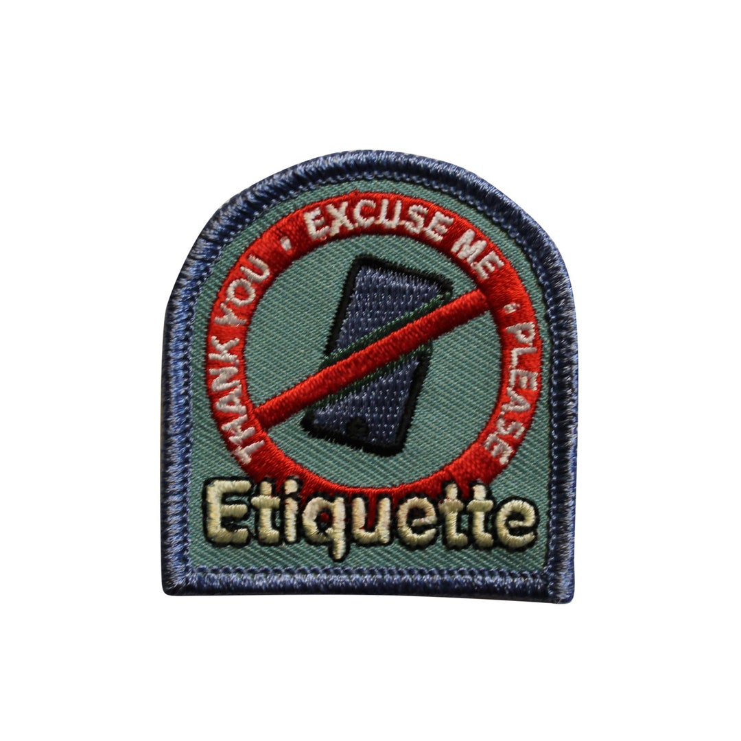 Etiquette Thank You Please Excuse Me Embroidered Iron on Patch Manners ...