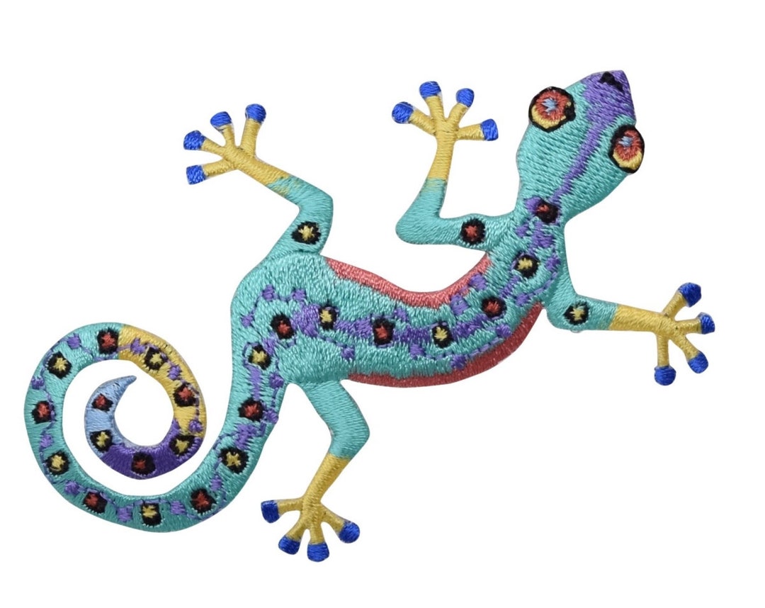 Blue Gecko Lizard Wild Animal Embroidered Iron on Patch - Etsy