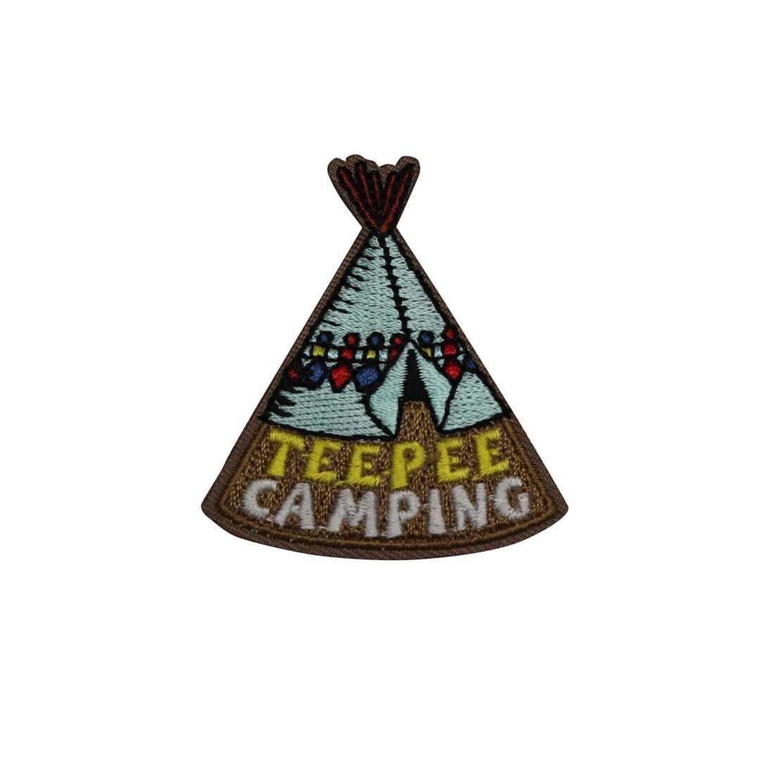 Tee Pee Camping Embroidered Iron on Patch Camp Kids Fun Boys Girls 131 ...