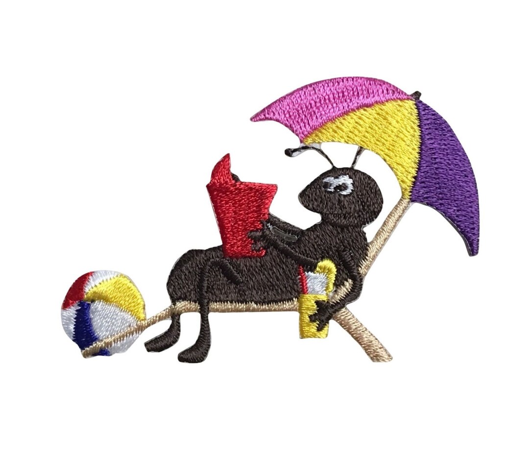 Ant at the Beach Embroidered Iron on Patch 155-V - Etsy