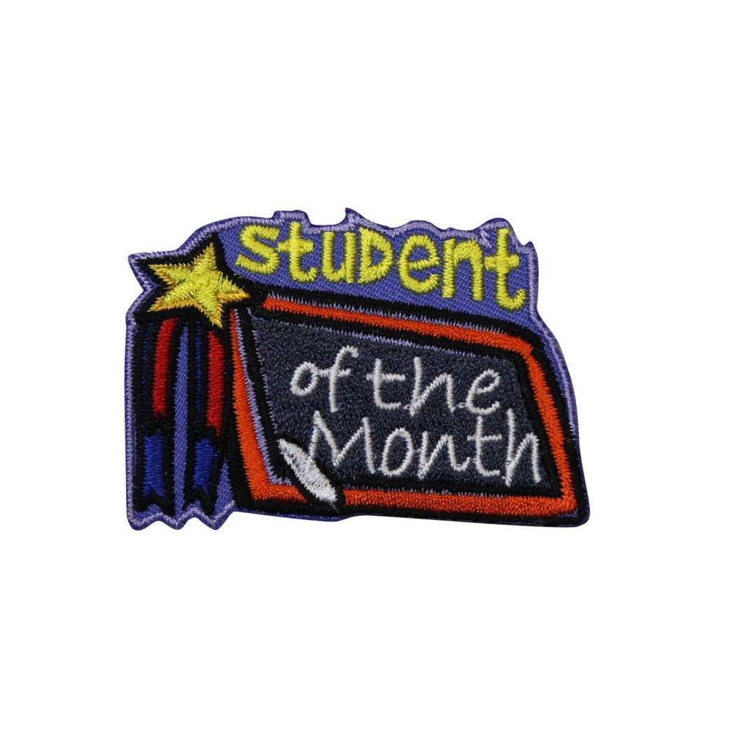 Student of the Month Embroidered Iron on Patch Award Fun Boys Girls 131 ...