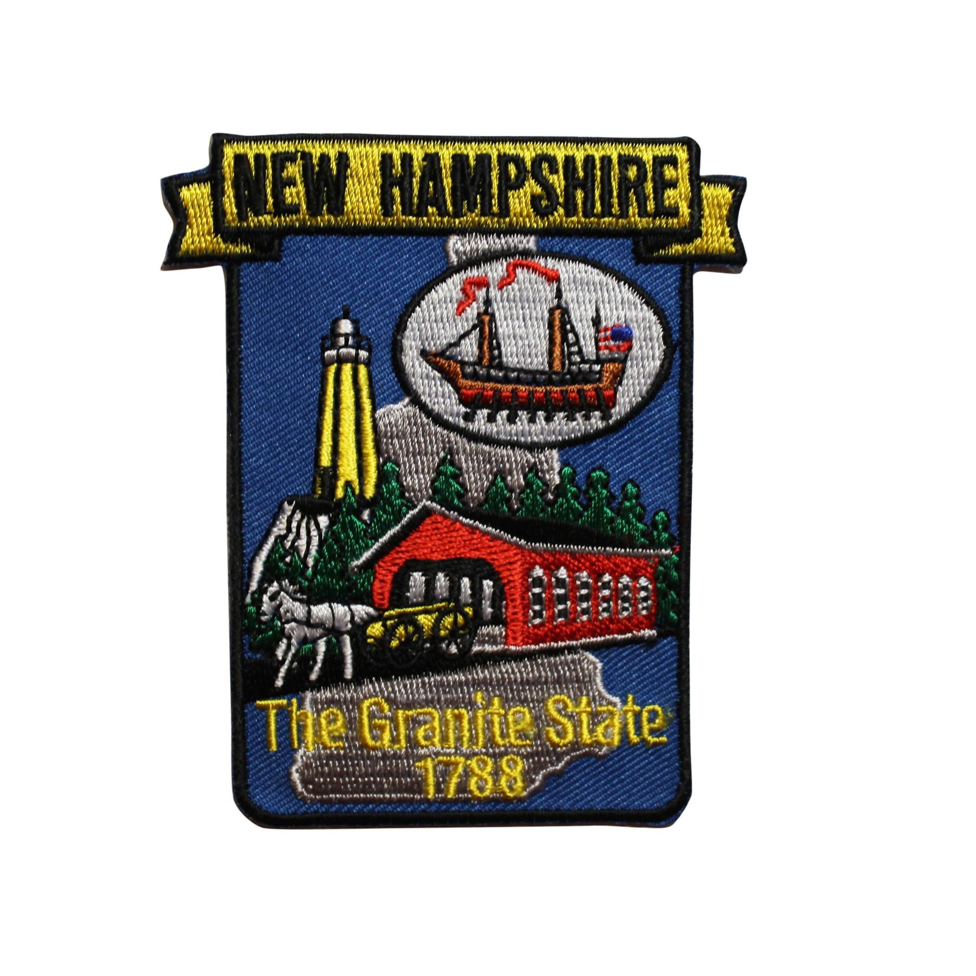 State Of New Hampshire Embroidered Iron On Patch Granite | Etsy