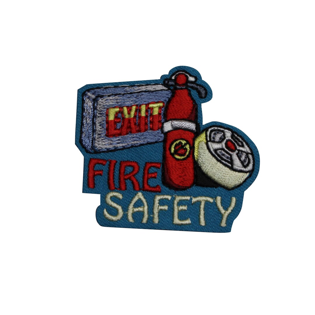 Exit Fire Safety Embroidered Iron on Patch Boys Girls Kids Scouts 127-N ...