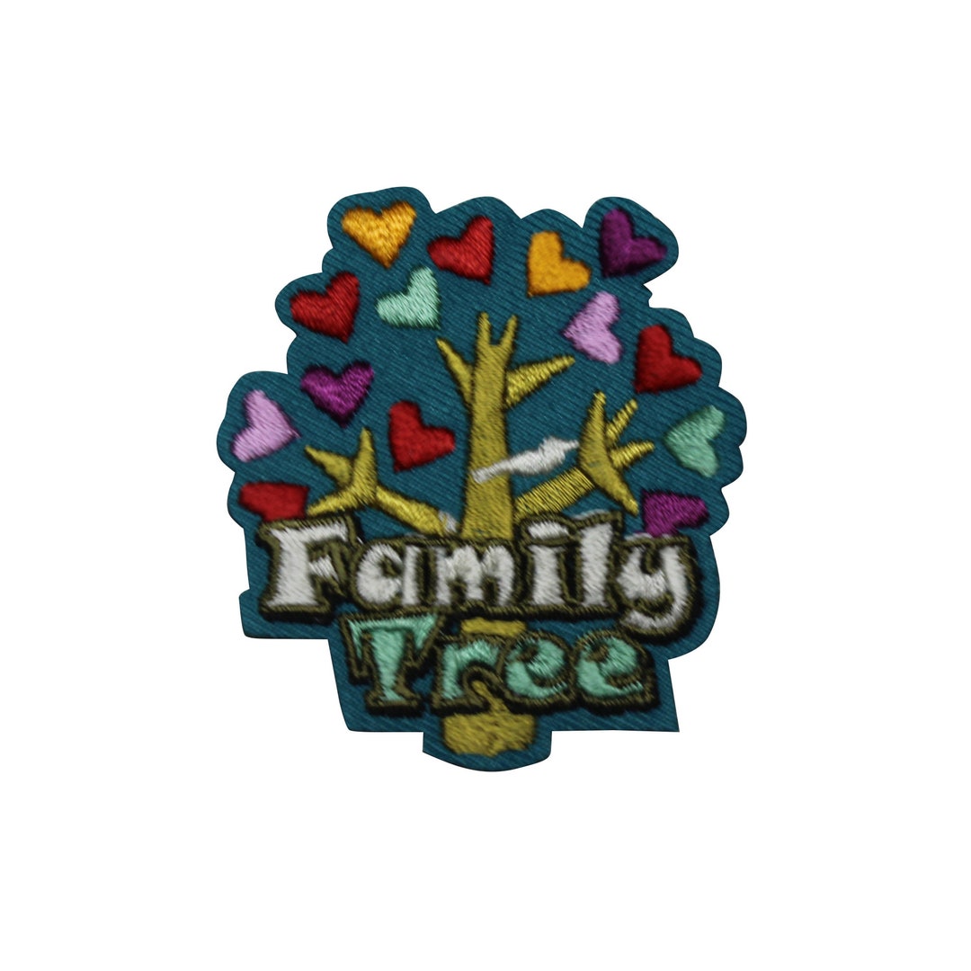 Family Tree Embroidered Iron on Patch Ancestry Bloodline Background - Etsy