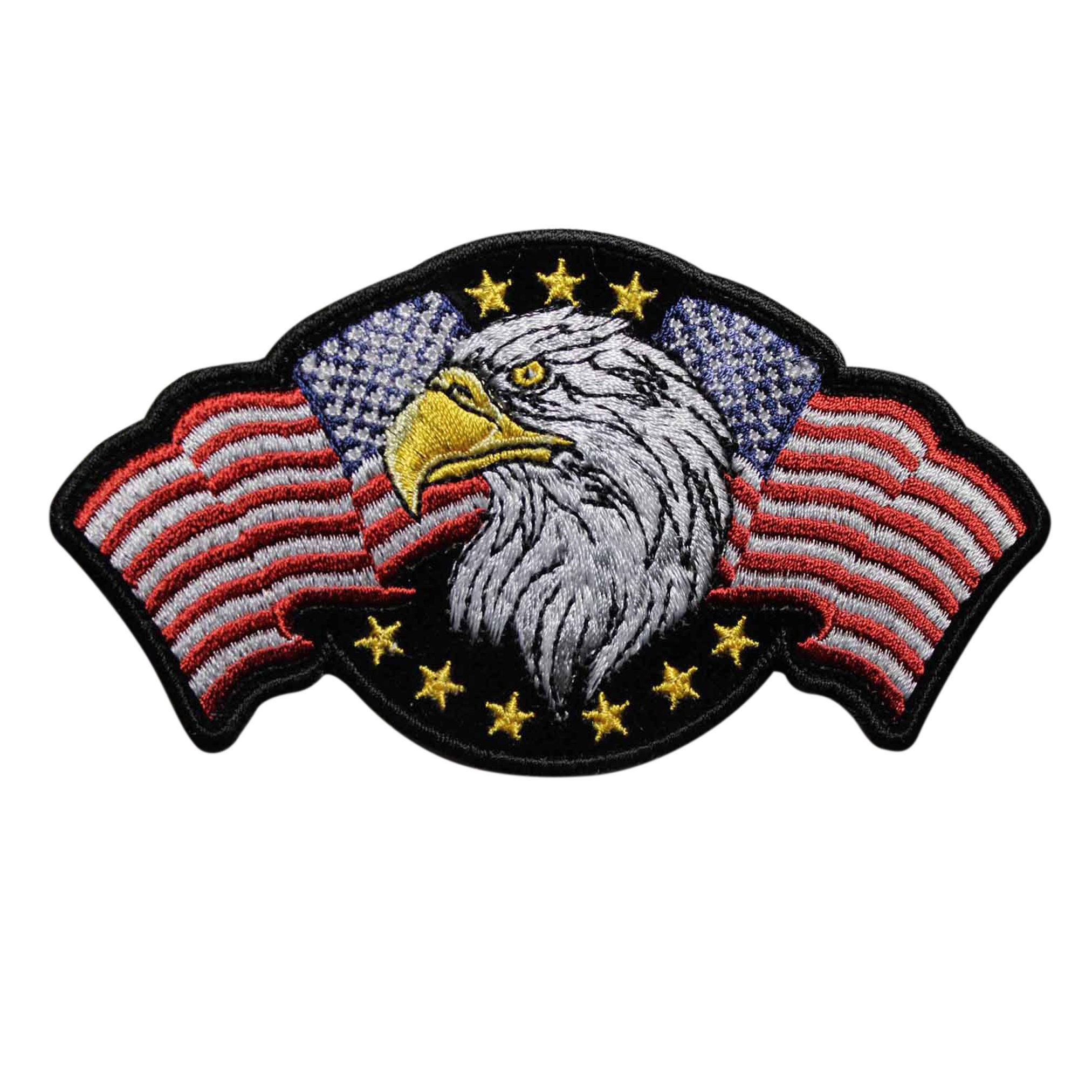 Bald Eagle Us Flag Embroidered Iron On Patch American Etsy