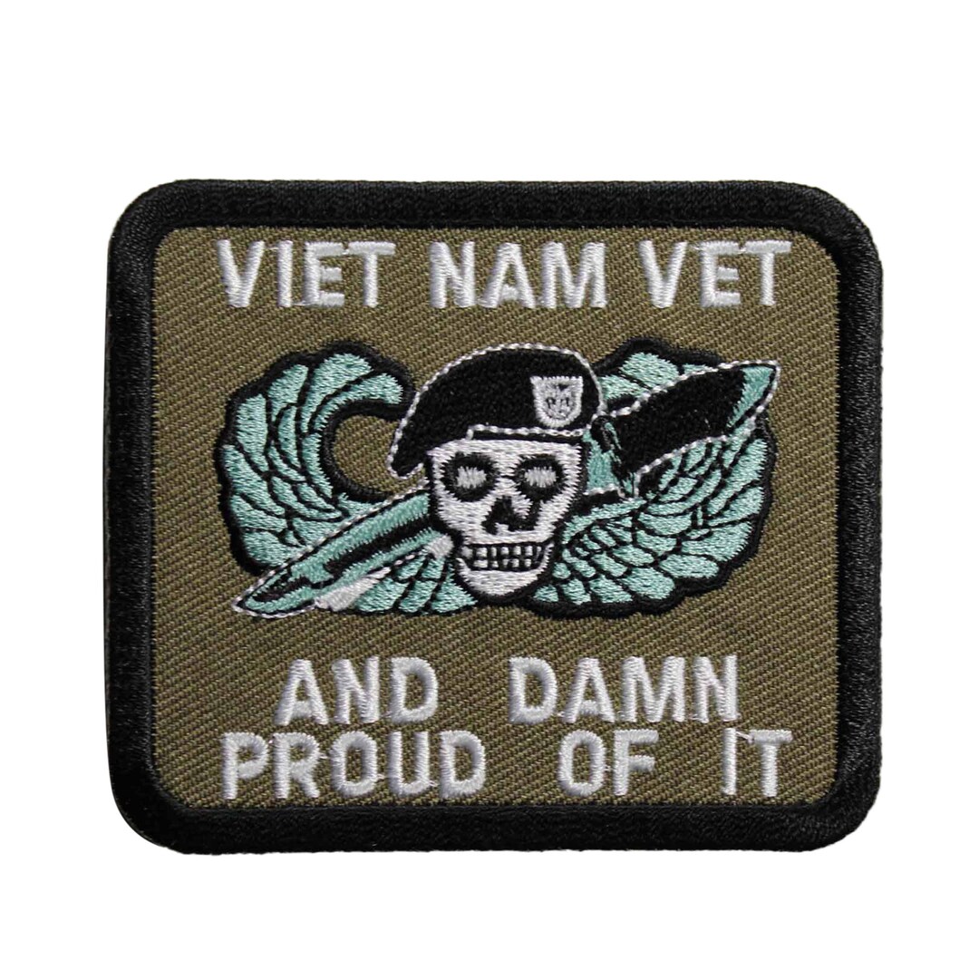 Vietnam Vet & Damn Proud of It Iron on Patch Biker Veteran Nam ...