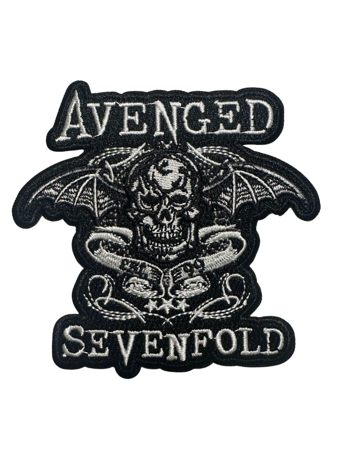 Avenged Sevenfold Deathbat Banner Embroidered Iron on Patch - OFFICIAL ...