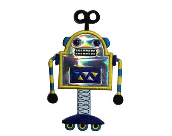 Rock N Roll Robot Embroidered Patch Robot Patch Kid Patches Guitar ...