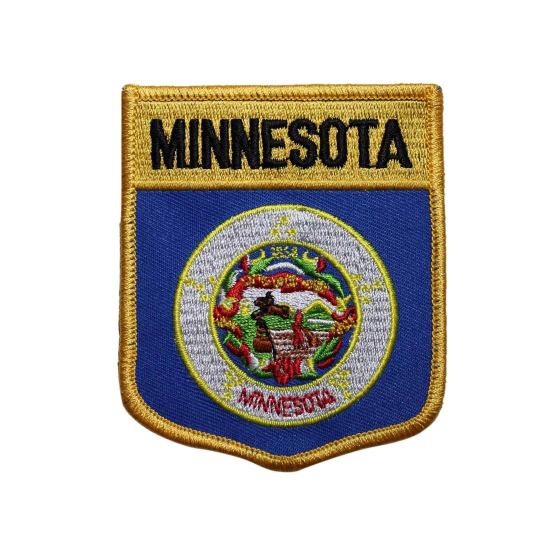 State of Minnesota Shield Flag Embroidered Iron on Patch Travel ...