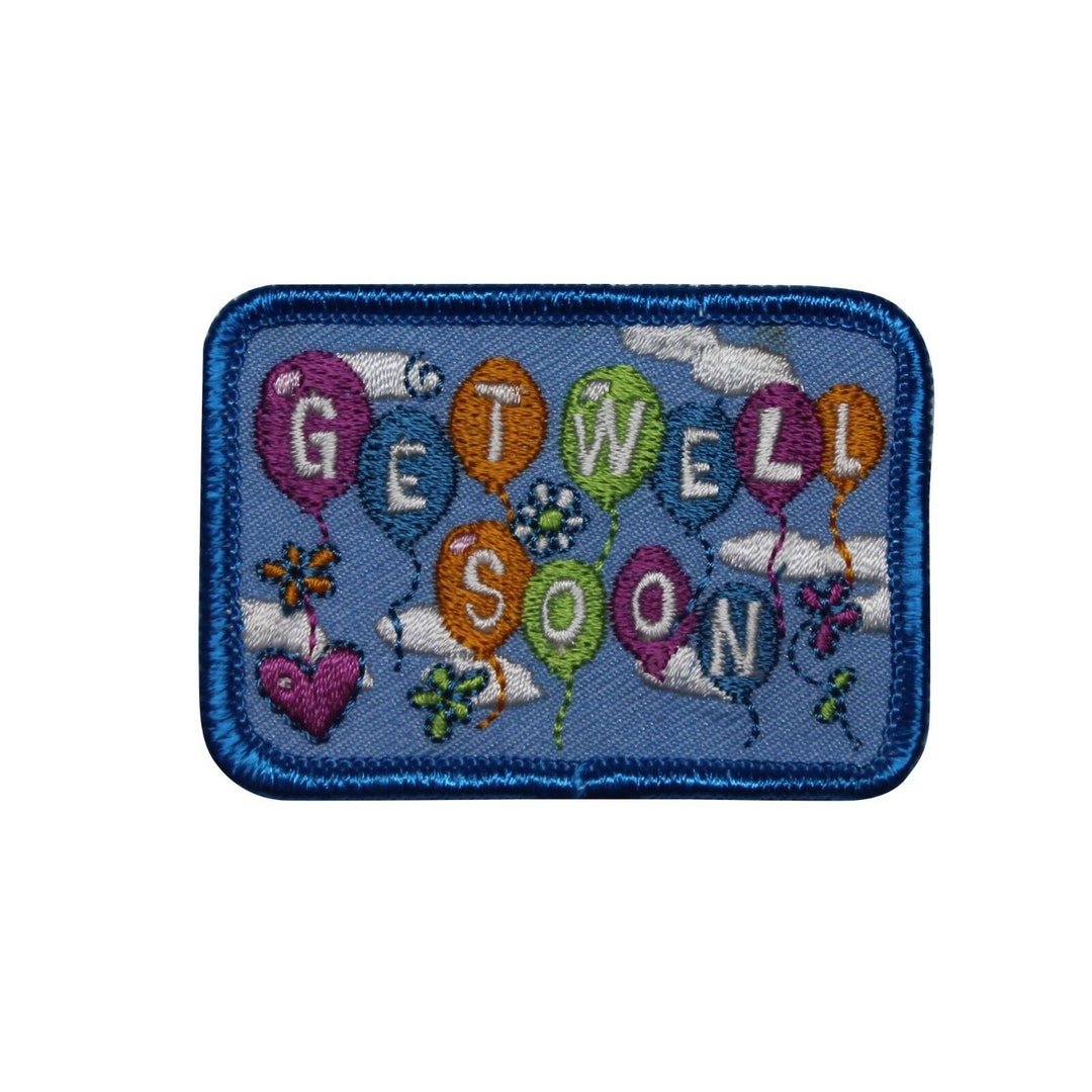Get Well Soon Embroidered Iron on Patch Well Wishes Fun Boys - Etsy