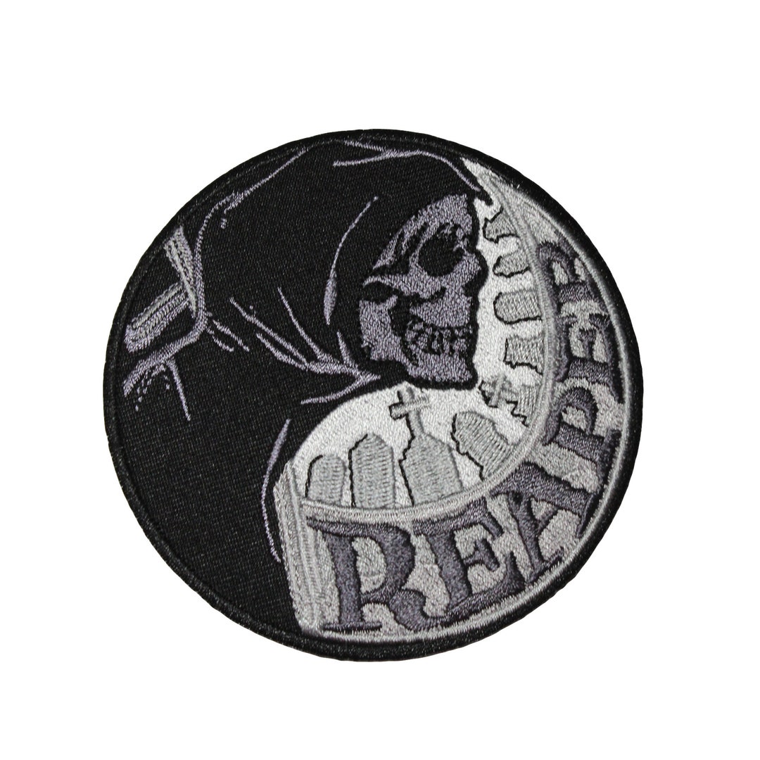 Grim Reaper Graveyard Tombstones Embroidered Iron on Patch - Etsy