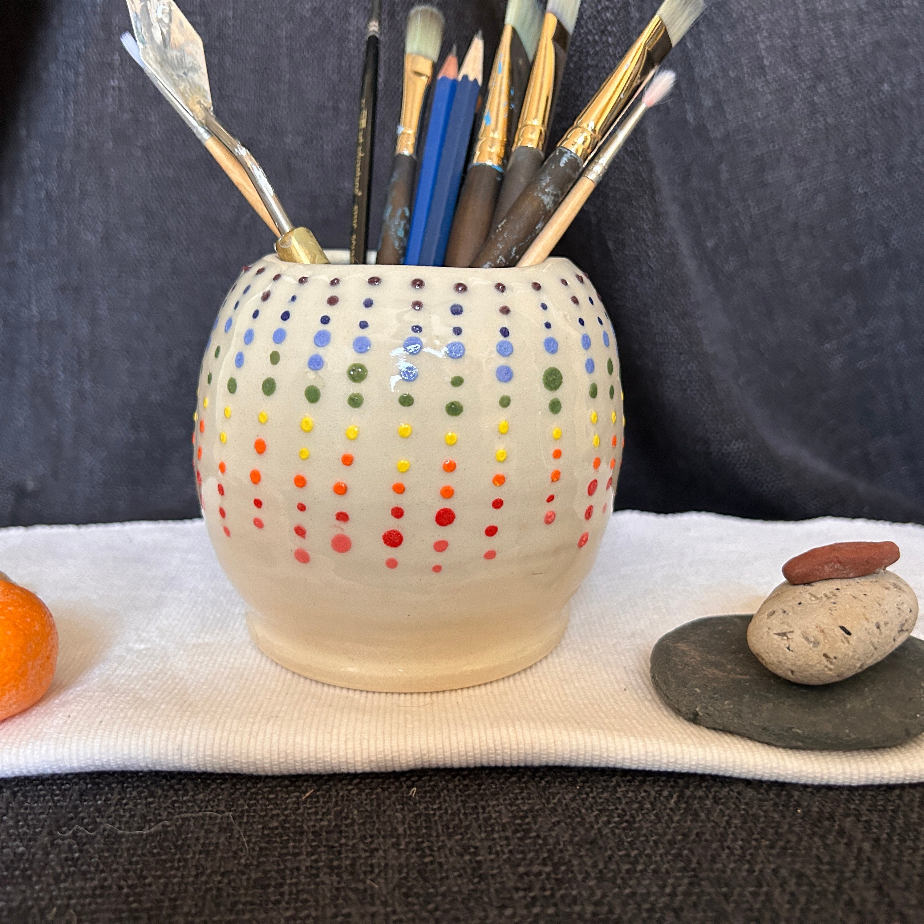 Rainbow Dot Container or Dishware - Etsy