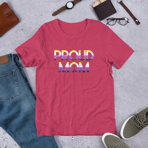 Proud Mom Nonbinary Tshirt Mother's Day Enby NB Enbies Pride Flag Short ...