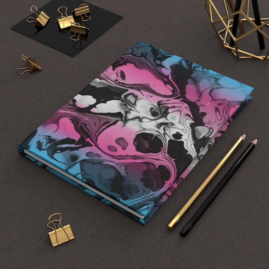 Transgender Marble Hardcover Journal Matte Trans Pride Flag Colors Boho ...
