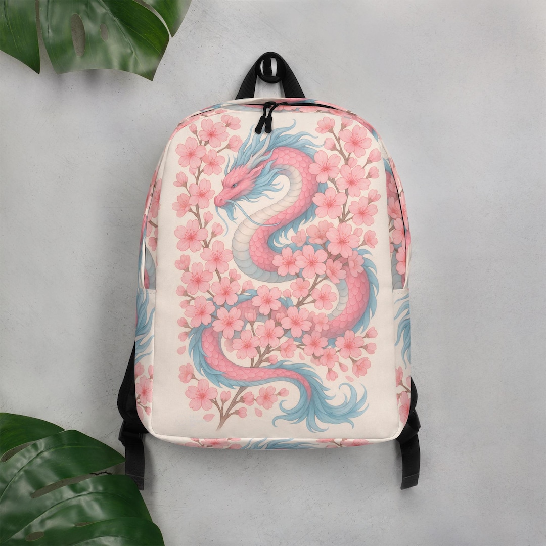 Transgender Japanese Dragon Backpack, Trans Pride Pink Blue White ...