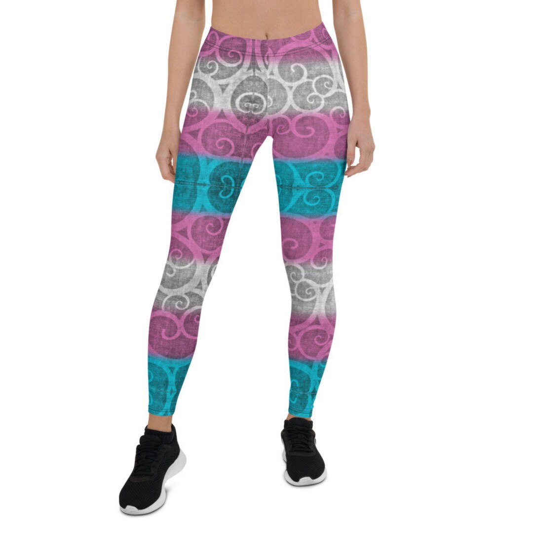 Distressed Transgender Vintage Swirls Leggings Trans Pride Flagge ...