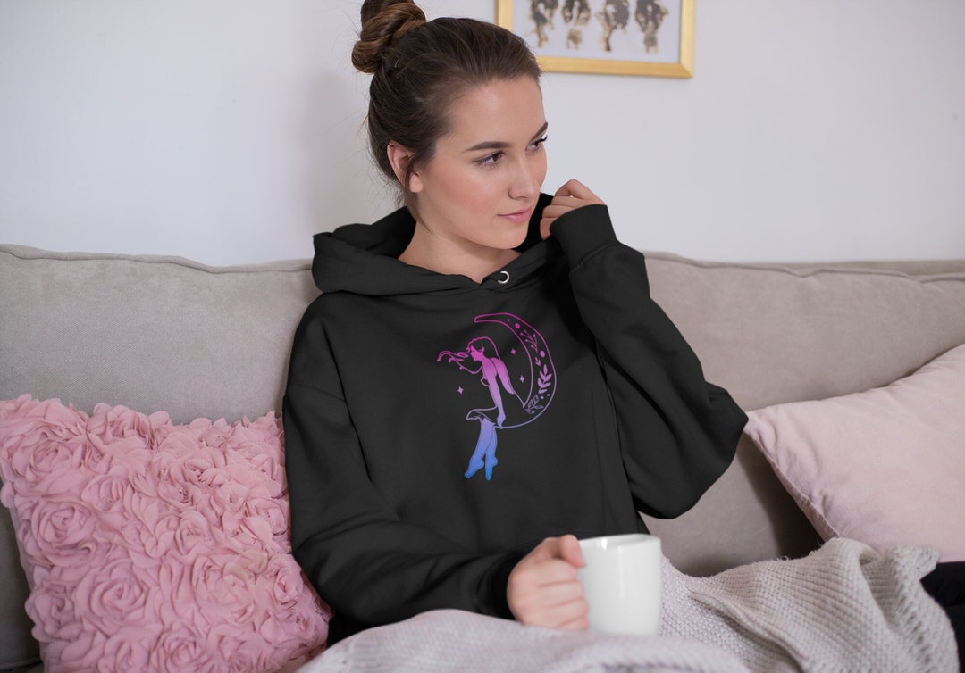 Bisexual Celestial Hoodie - Bi Pride Flag Colors Spiritual Moon Girl ...