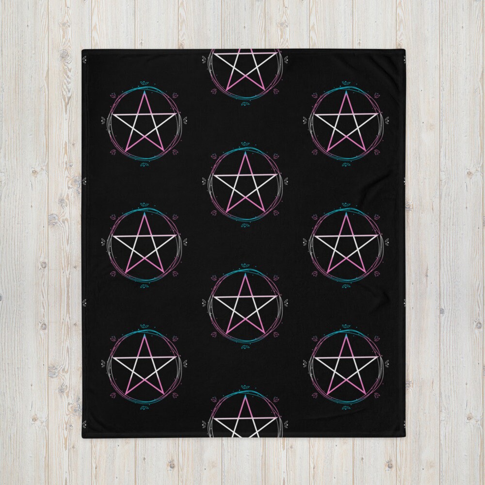 Transgender Pentagram Throw Blanket Trans Pride Flag Colors | Etsy