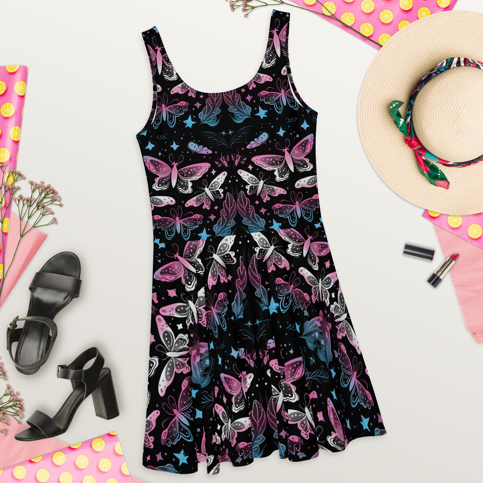 Transgender Monarch Butterflies Celestial Skater Dress, Trans Pride ...