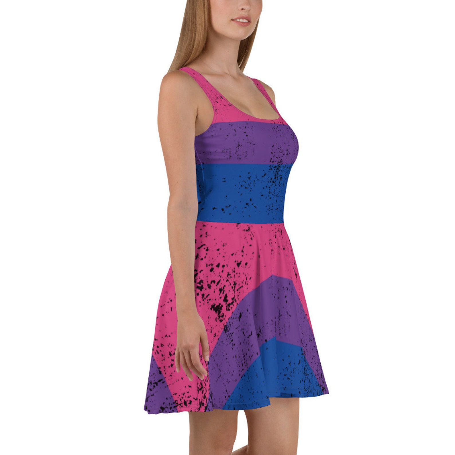 Distressed Bisexual Skater Dress Bi Pride Flag Skater Dress Bisexual ...
