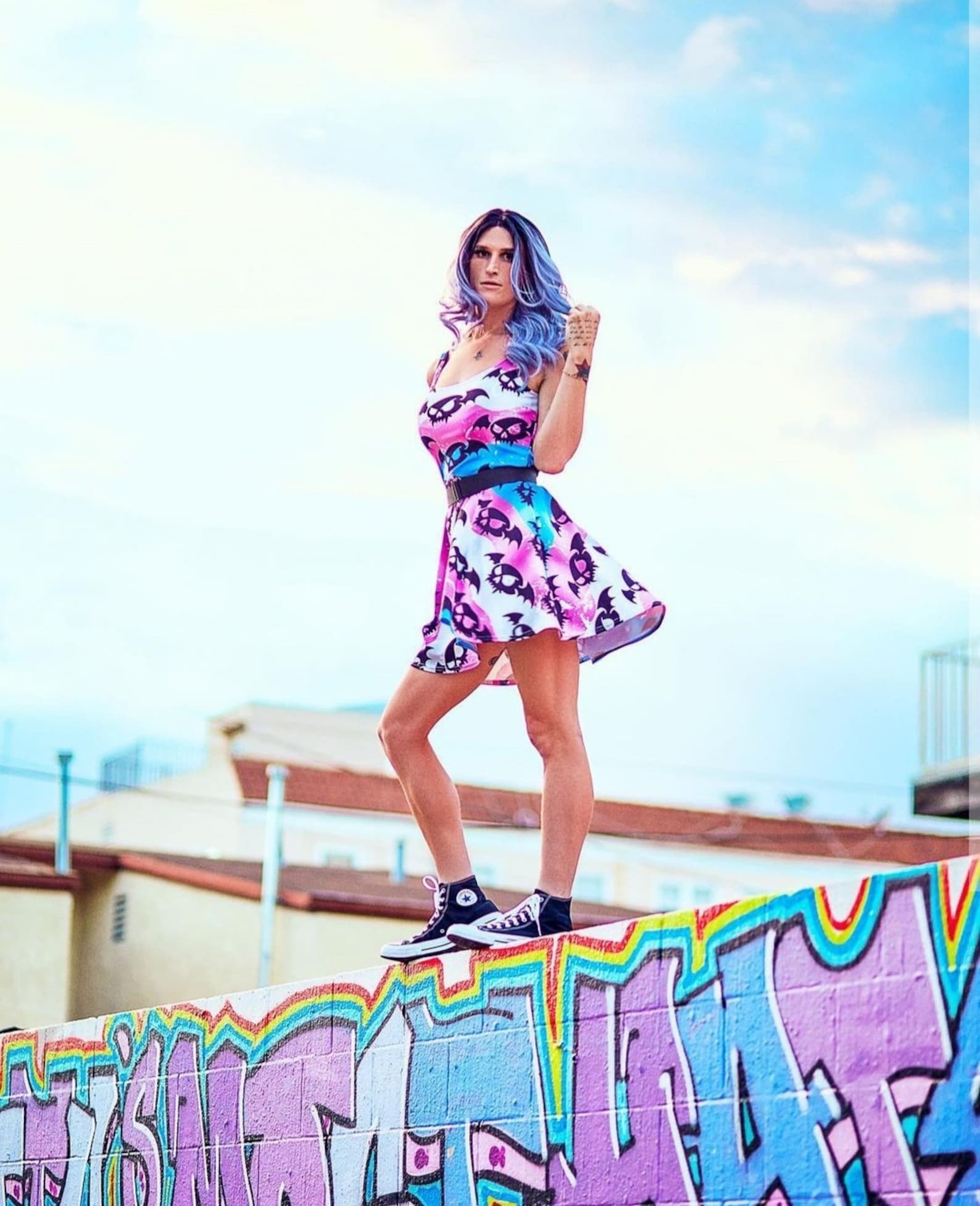 Distressed Transgender Skater Dress - Trans Pride Halloween Goth Skater ...