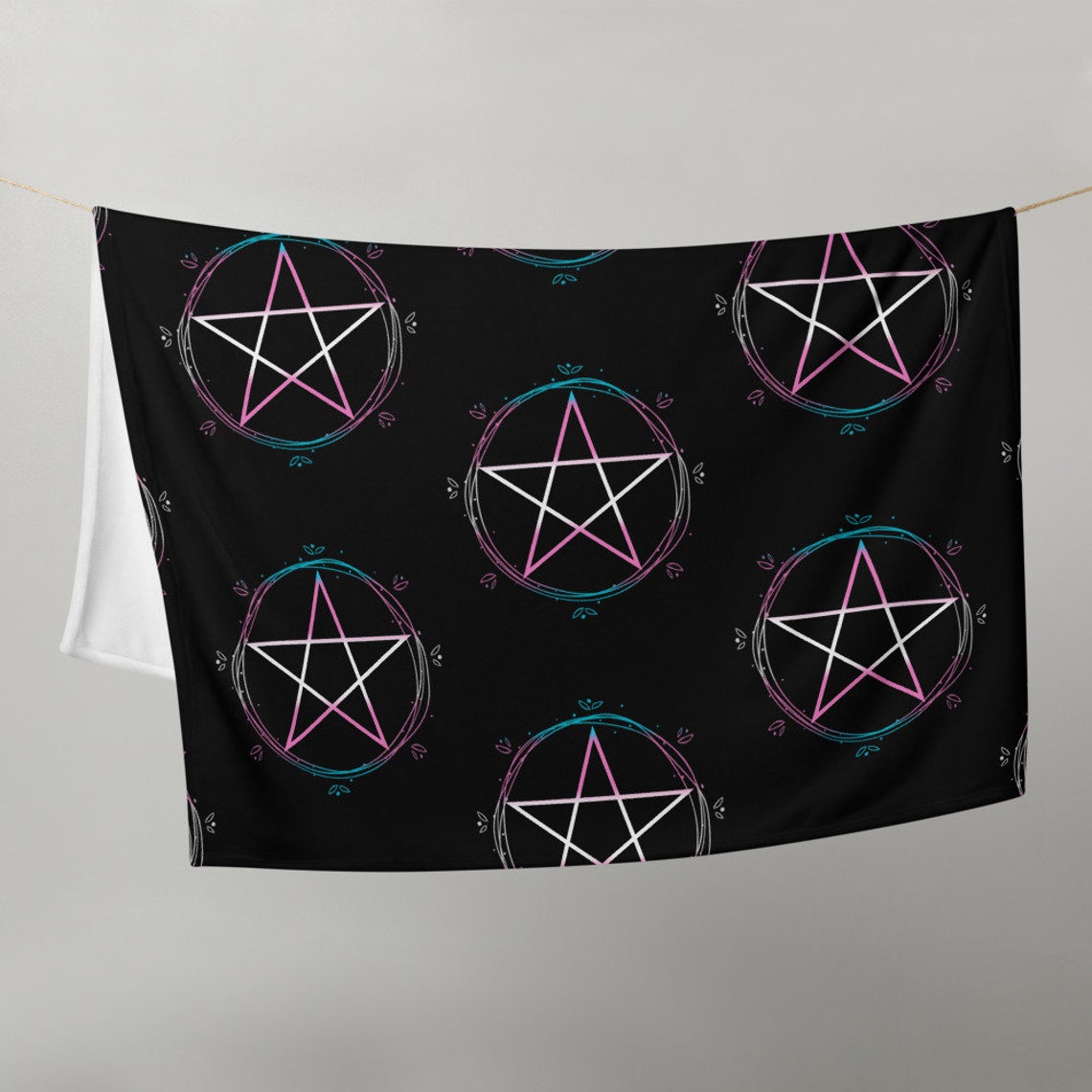 Transgender Pentagram Throw Blanket Trans Pride Flag Colors | Etsy