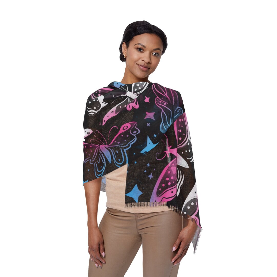 Transgender Monarch Butterflies Light Scarf, Trans Pride Flag Colors ...