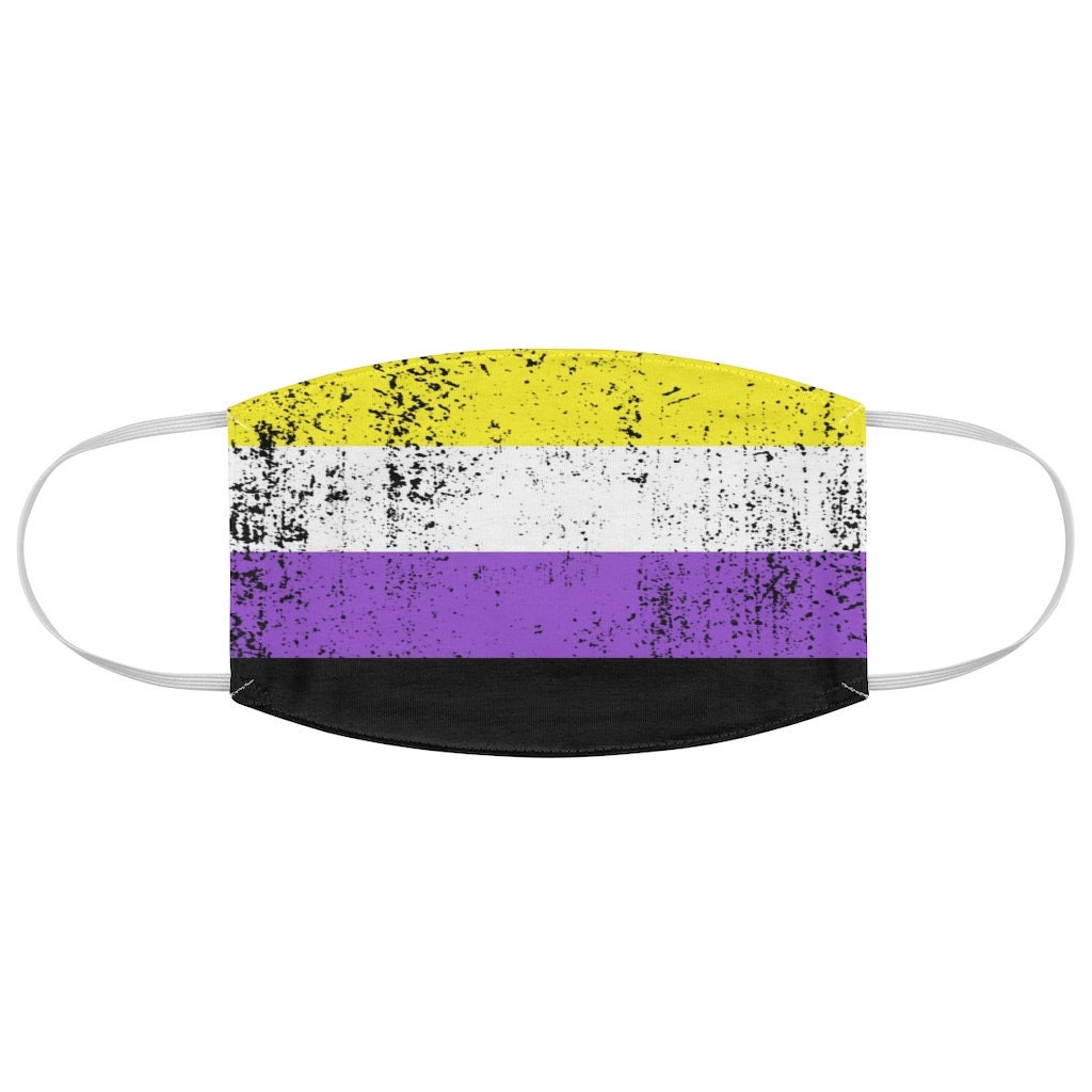 Distressed Nonbinary Face Mask NB Enby Pride Flag Colors - Etsy