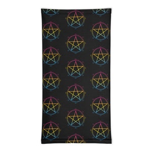 Pansexual Pentacle Bandana Face Mask Pan Pride Flag Pentagram Neck ...