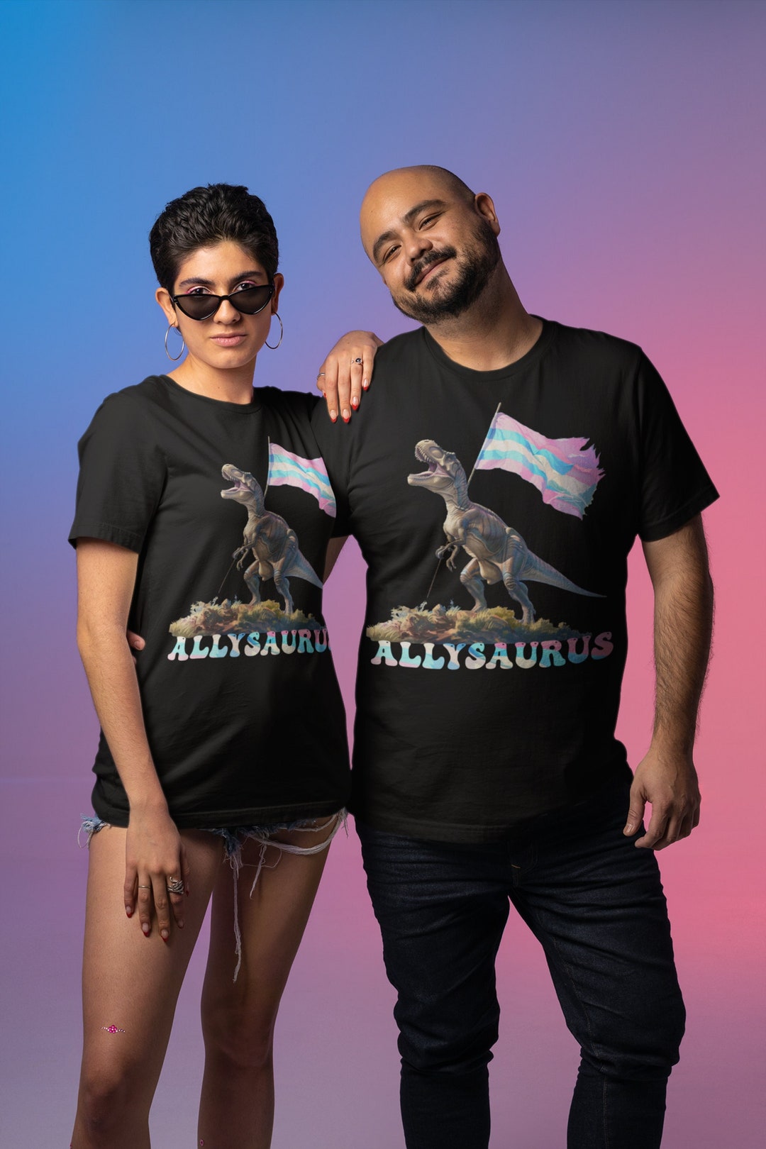 Transgender Ally Allysaurus LGBT Pride Unisex T-shirt, Trans Pride Flag ...