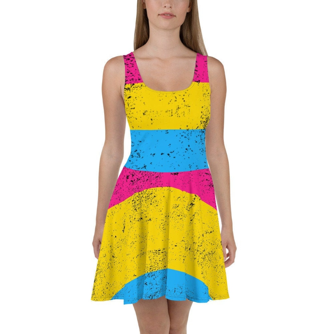 Distressed Pansexual Skater Dress - Pansexual Flag Skater Dress - Pan ...