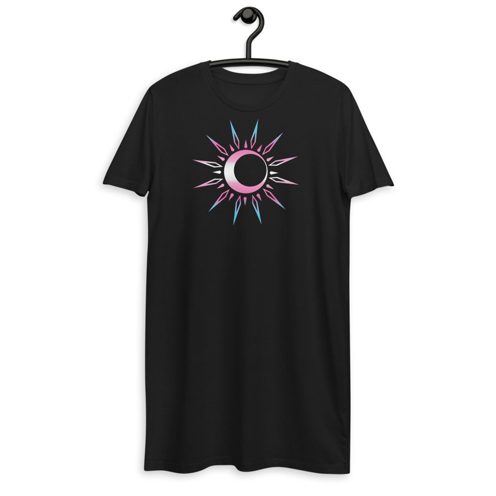 Transgender Celestial Sun Moon Organic Cotton T-shirt Dress Trans Pride ...