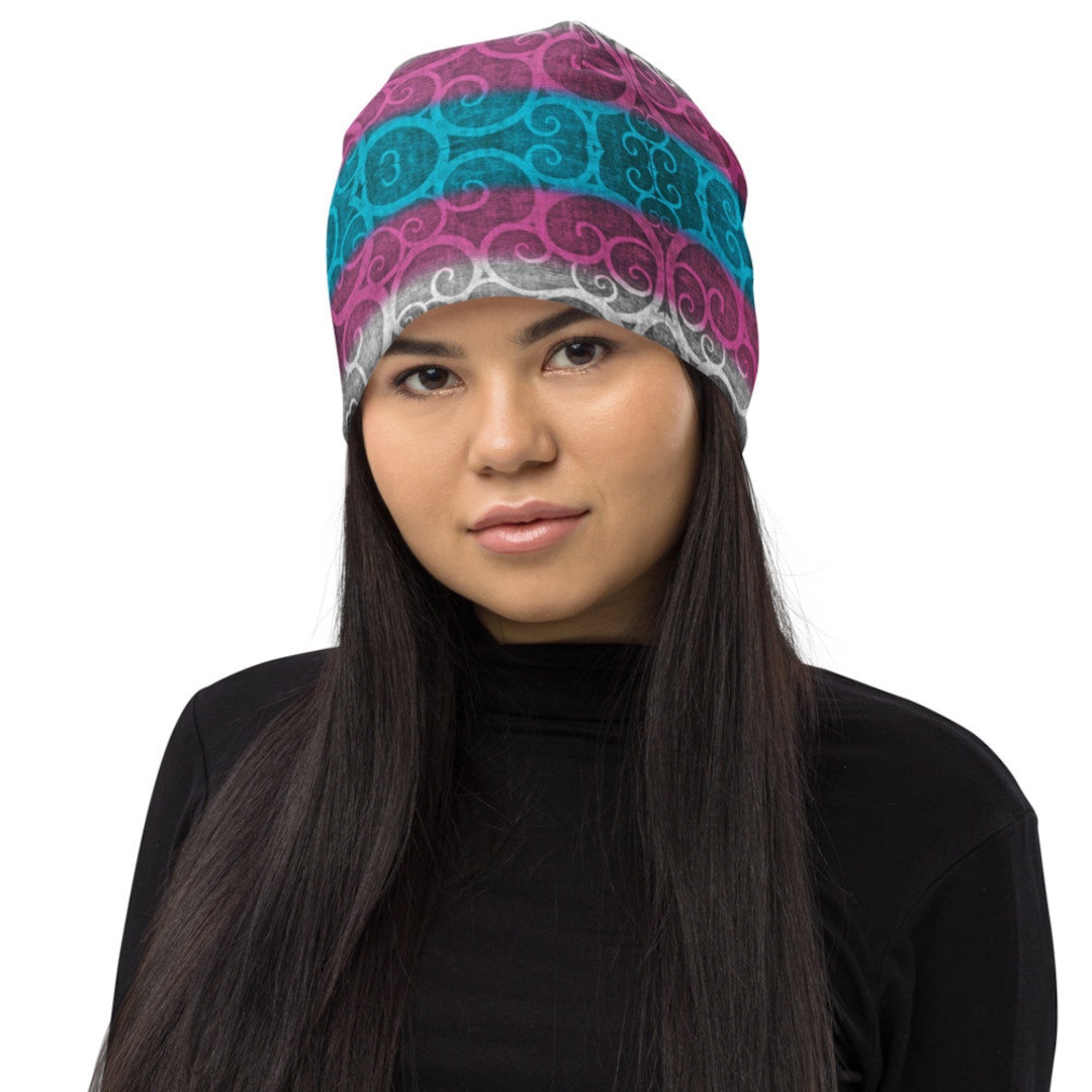 Distressed Transgender Swirls Beanie Trans Pride Flag Colors Vintage ...