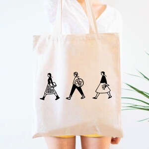 WALKING DUDES Tote Bag, Keep Walking, Friends, Friendship,artsy Tote ...