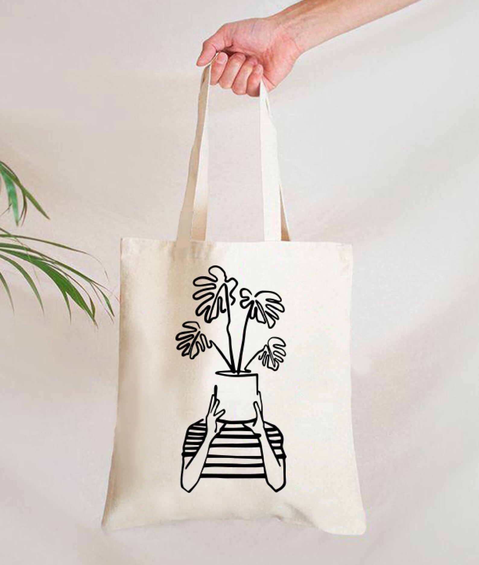 Girl Holding a Plant Pot Bag Flower Pot Bag Flower Bag - Etsy