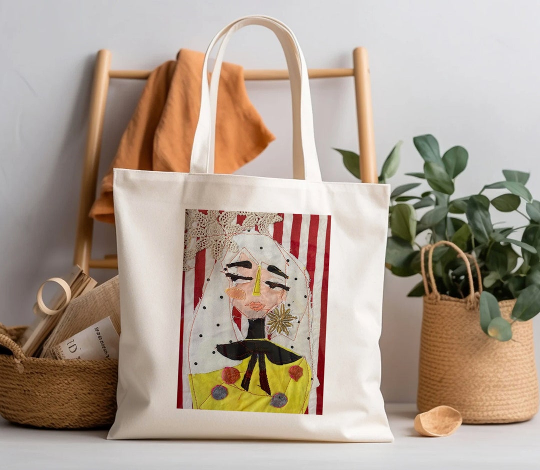 PRETTY BETTY Bag, Collage Tote Bag,collage Bag,fabric Print ...