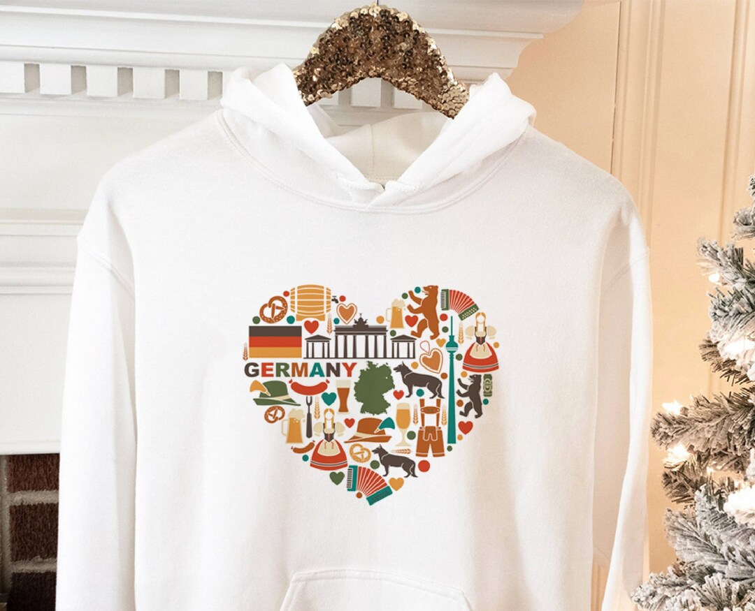 GERMANY LOVE Hoodie Shirt, German Christmas, German Hoodie, Germany ...