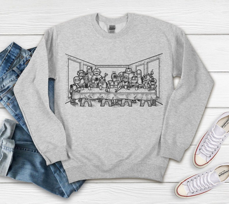 Robots Last Supper Sweatshirt, Da Vinci Art Shirt - Etsy