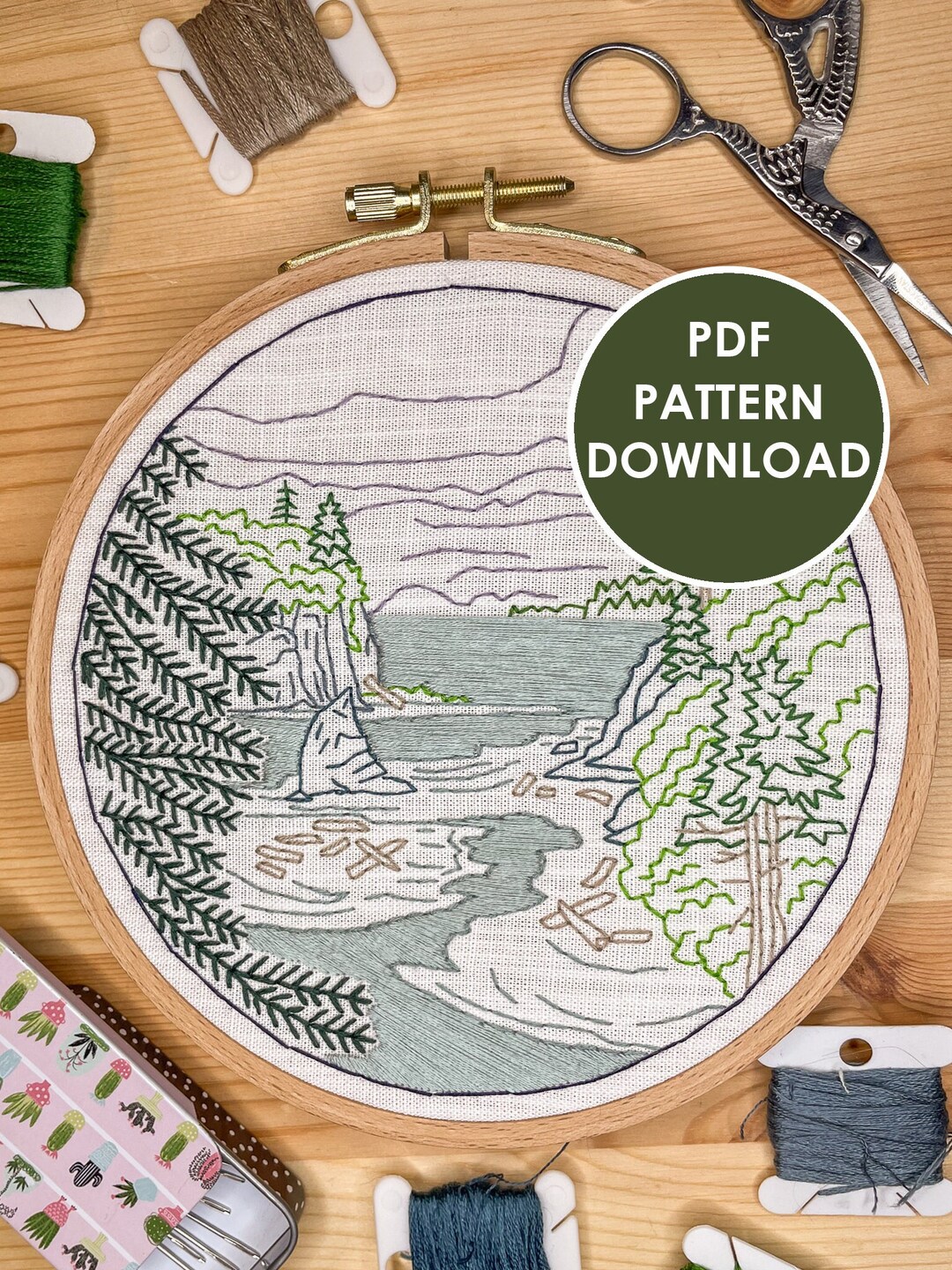 PDF Embroidery Pattern Olympic National Park Ruby Beach PDF Tutorial ...