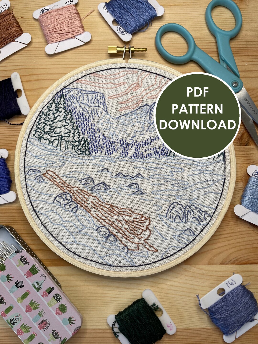 PDF Embroidery Pattern | Dream Lake | Rocky Mountain National Park ...